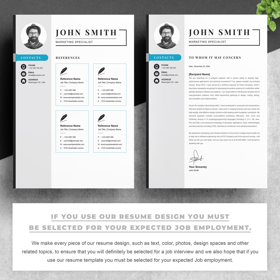 Executive Resume Template Professional C-level Resume Template for Word ...