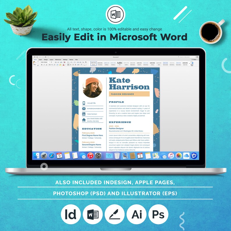 Creative and Modern Resume Template CV Curriculum Vita - Etsy
