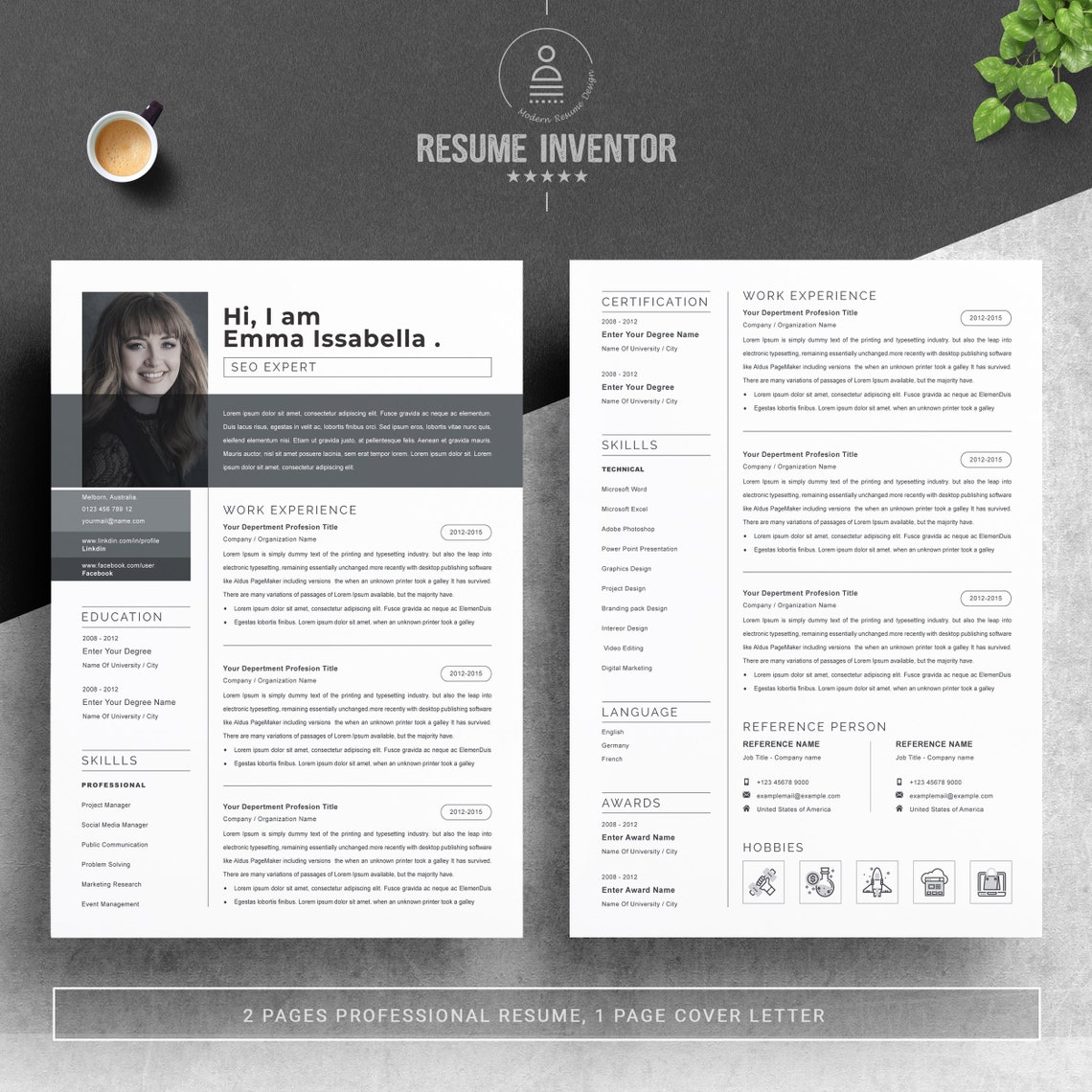 New Resume Template 2021 Professional Resume Template Cv Template - Etsy