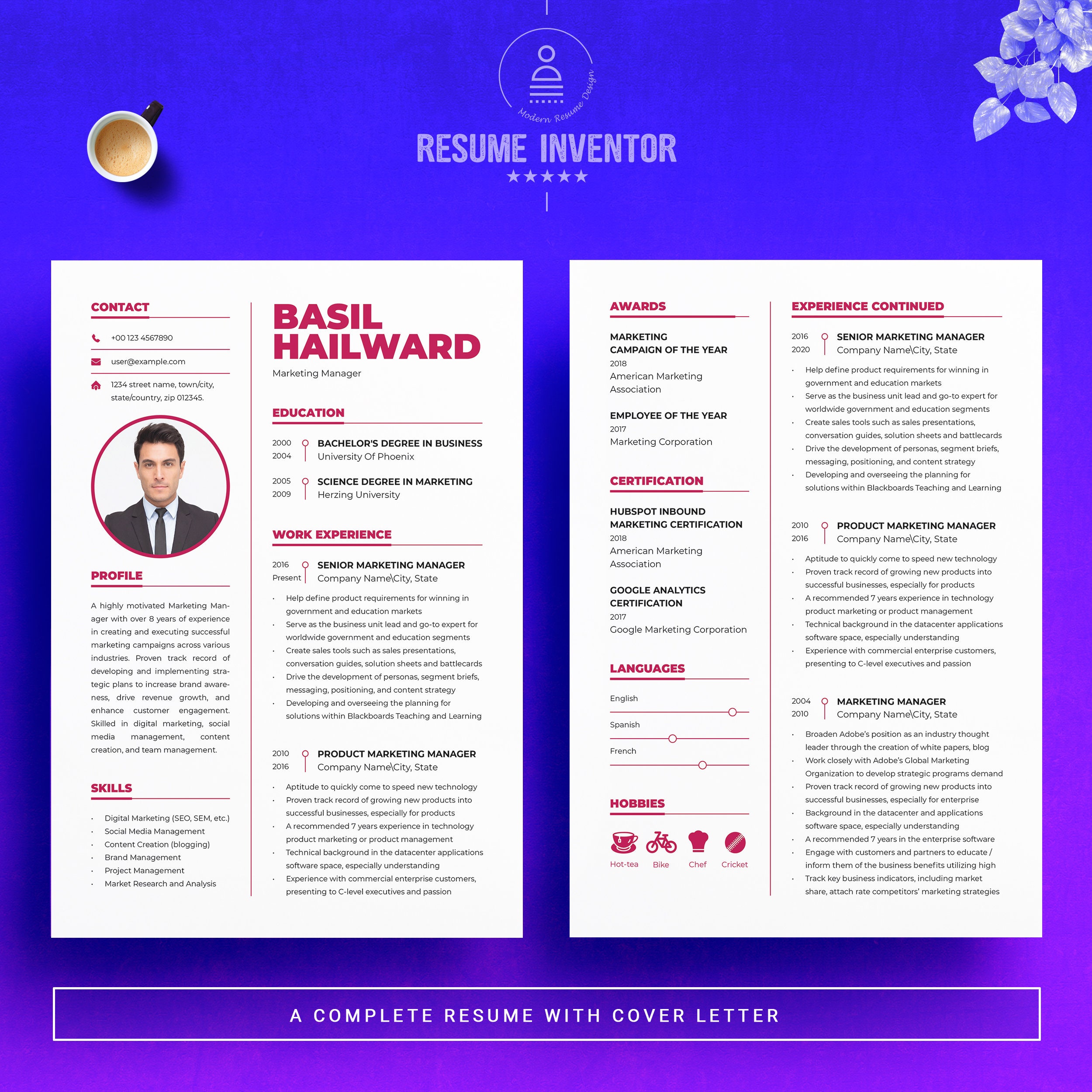 Custom Resume Design, Unique CV Template, Personalized Resume, Job ...