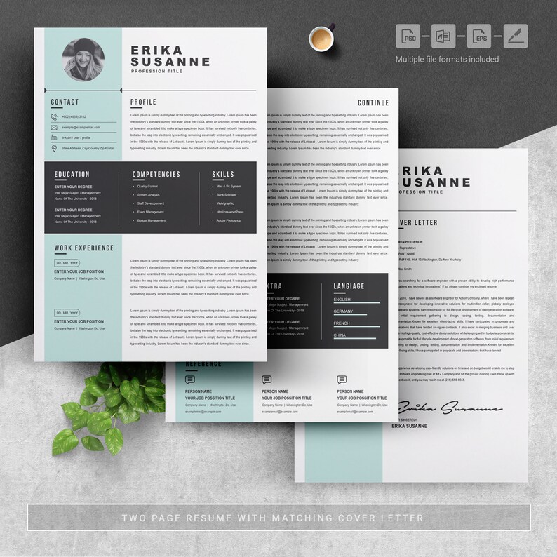 Creative Resume Modern Resume Template Cover Letter, Word, Mac,a4, CV ...