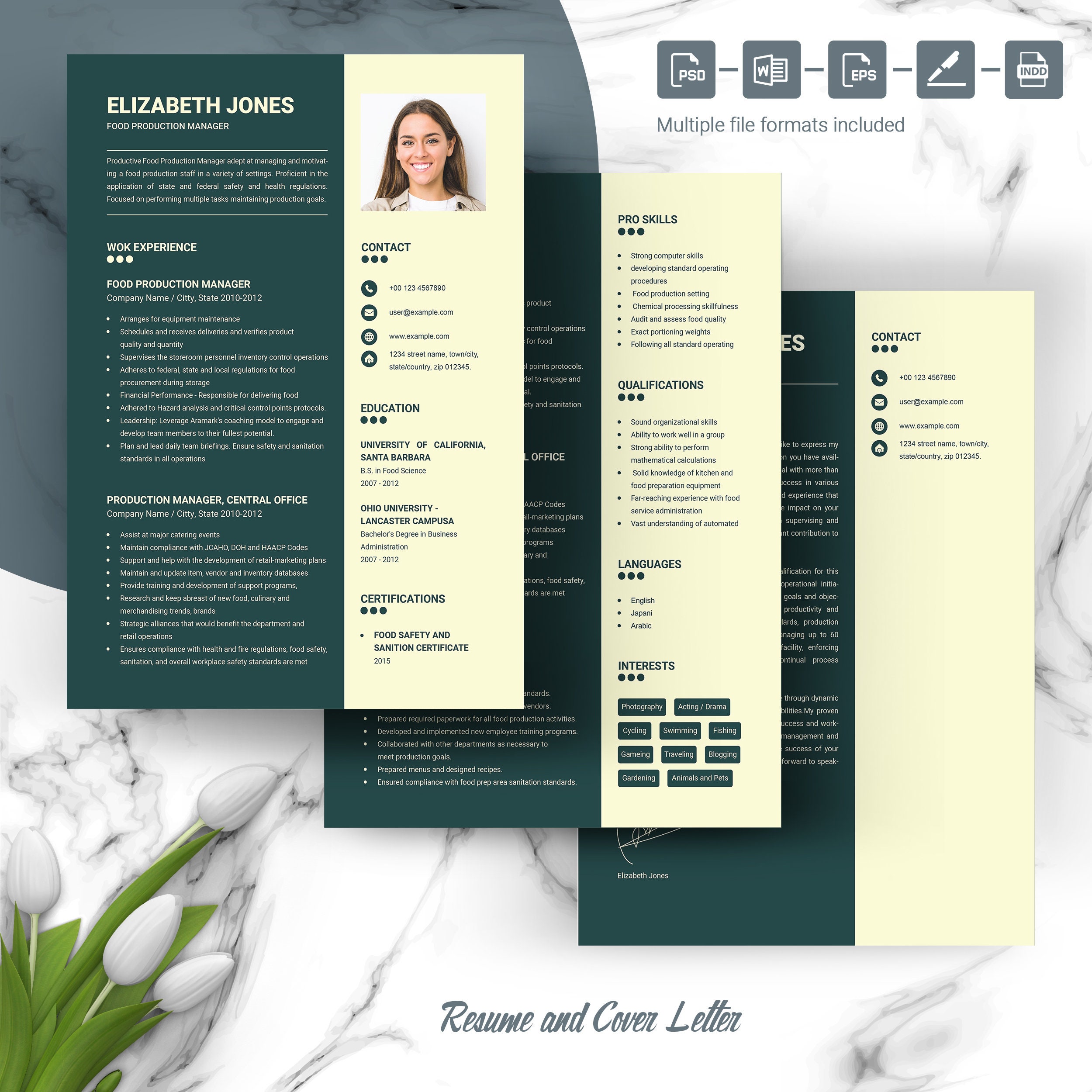 Minimalist Resume/cv Template, Clean Resume Design, Simple CV Layout ...