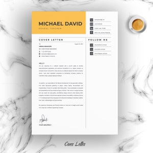 Yellow Resume Template | Professional Resume / CV Template With MS Word ...