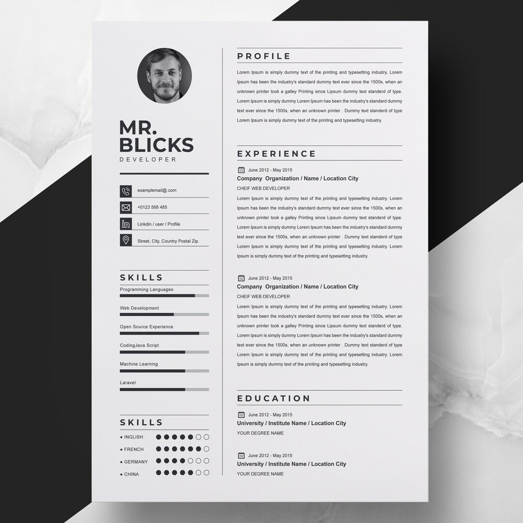 Resume Format 2021 | New Resume Template Instant Download | CV Format ...