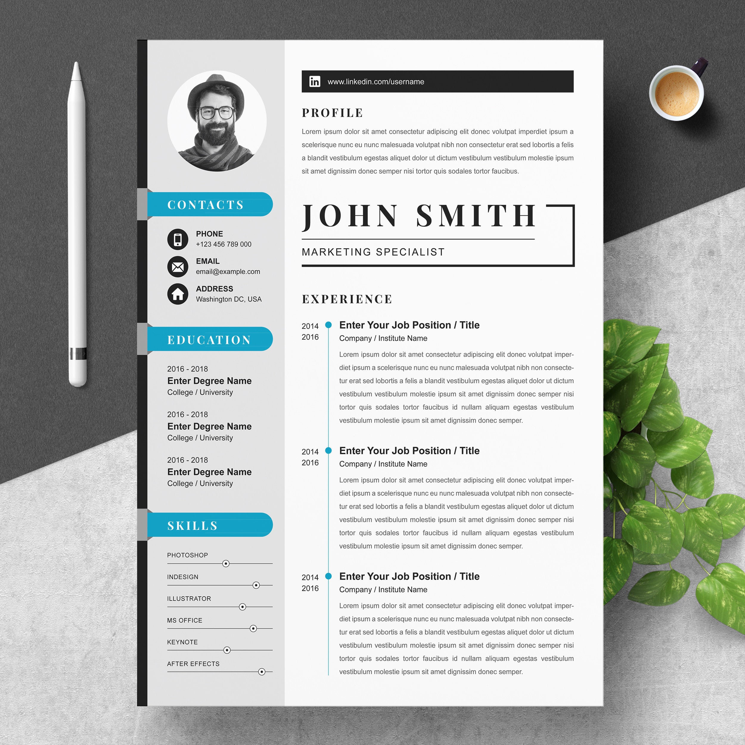 Executive Resume Template Professional C-level Resume Template for Word ...