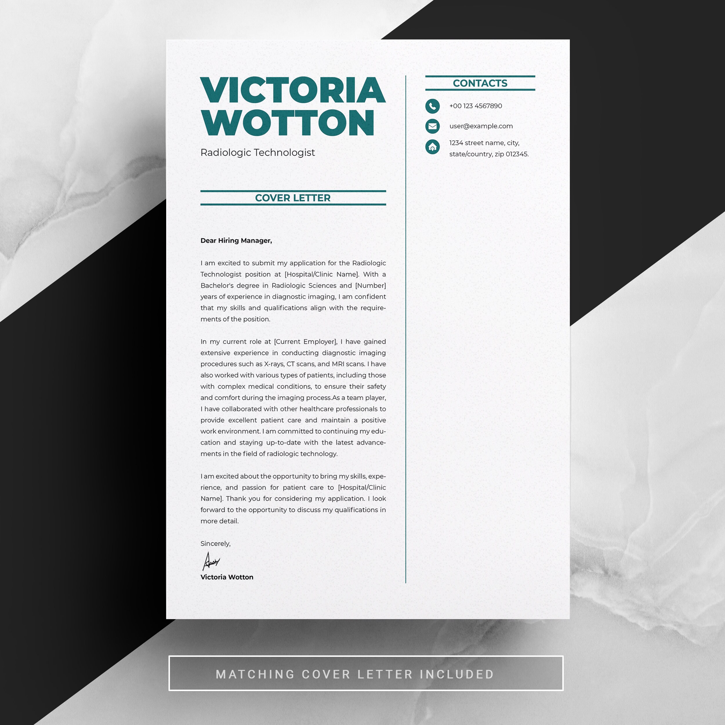 Professional Resume Paper, Job Application Document, Career Portfolio ...
