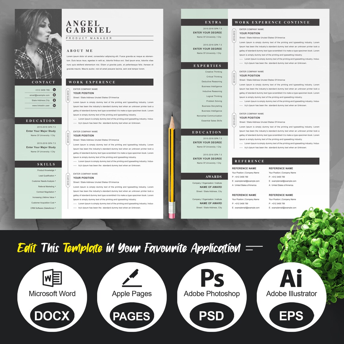 Product Manager Resume Template New Resume HR CV Template Download - Etsy
