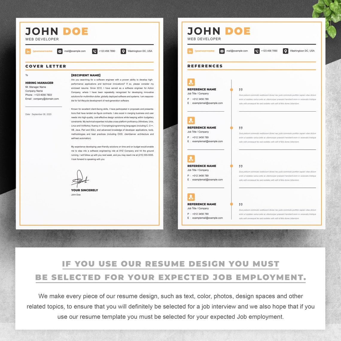 Modern Resume Template, Professional Resume Template for Word and Pages ...