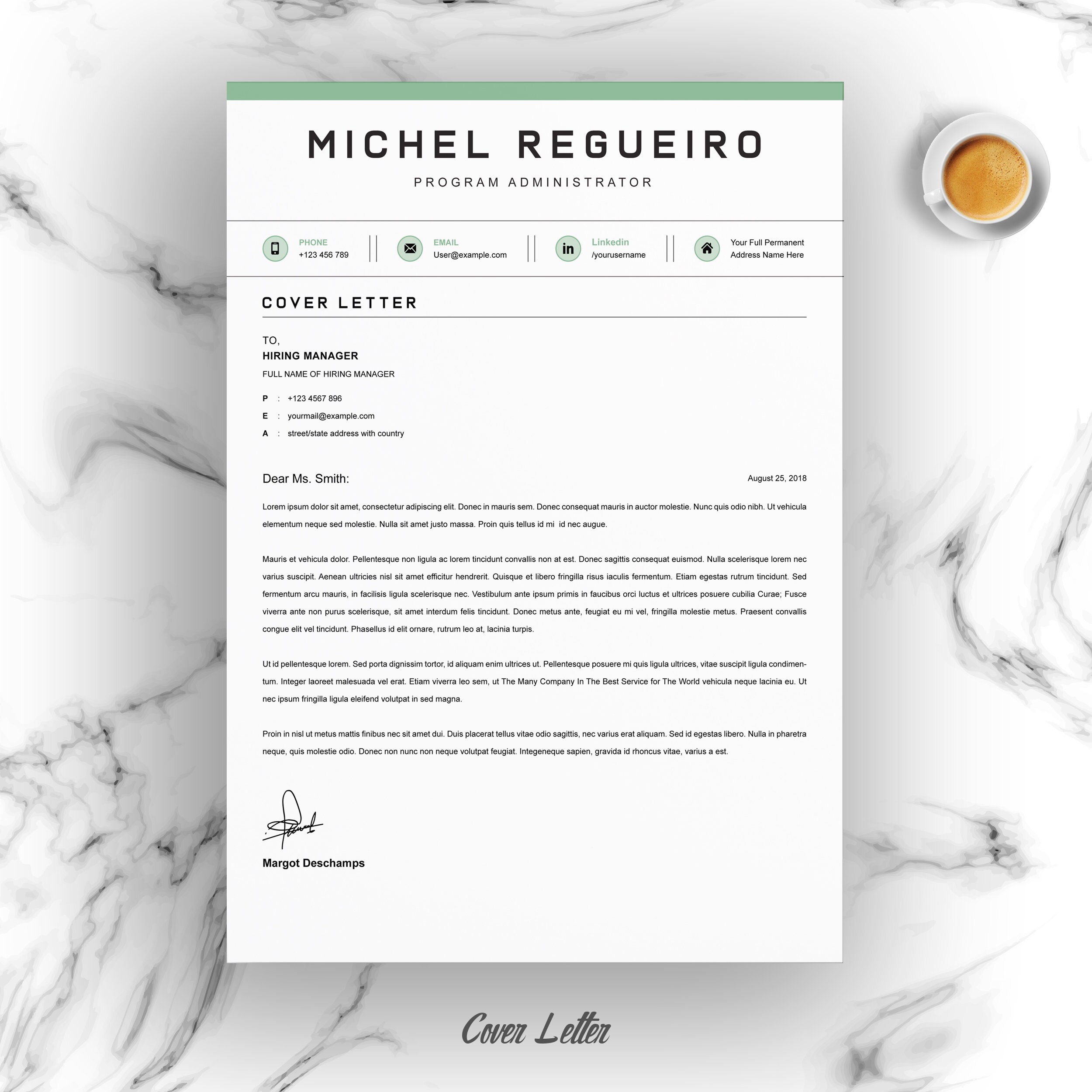Clean Resume / CV Template With MS Word Cover Letter - Etsy