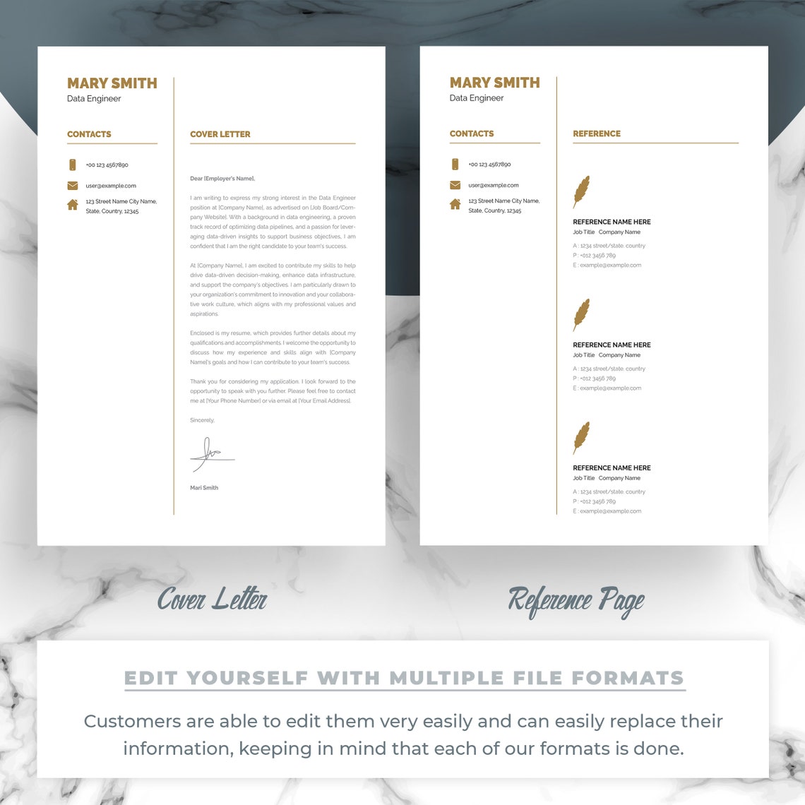 Elegant Resume Cv Template, Feminine Cv Design, Chic Cv Template ...
