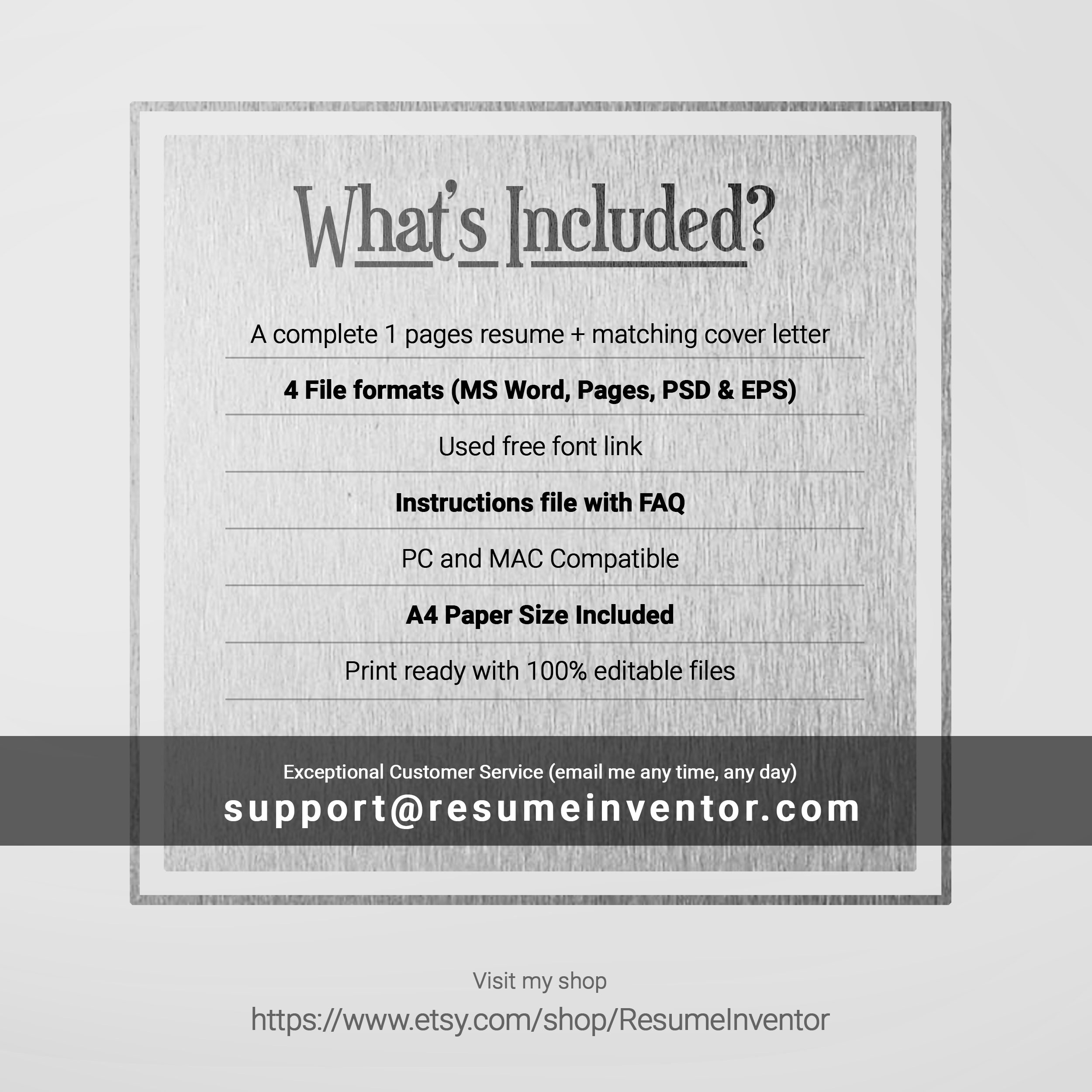 Resume Template And Cover Letter For Word Professional Etsy resume-template-and-cover-letter-for-word-professional-etsy