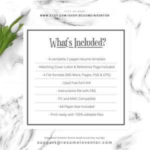 Clean Resume / CV Template With MS Word Cover Letter for Photographer ...