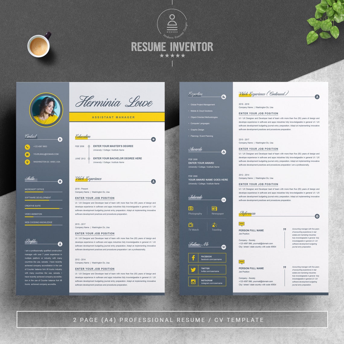 Resume Template - Etsy