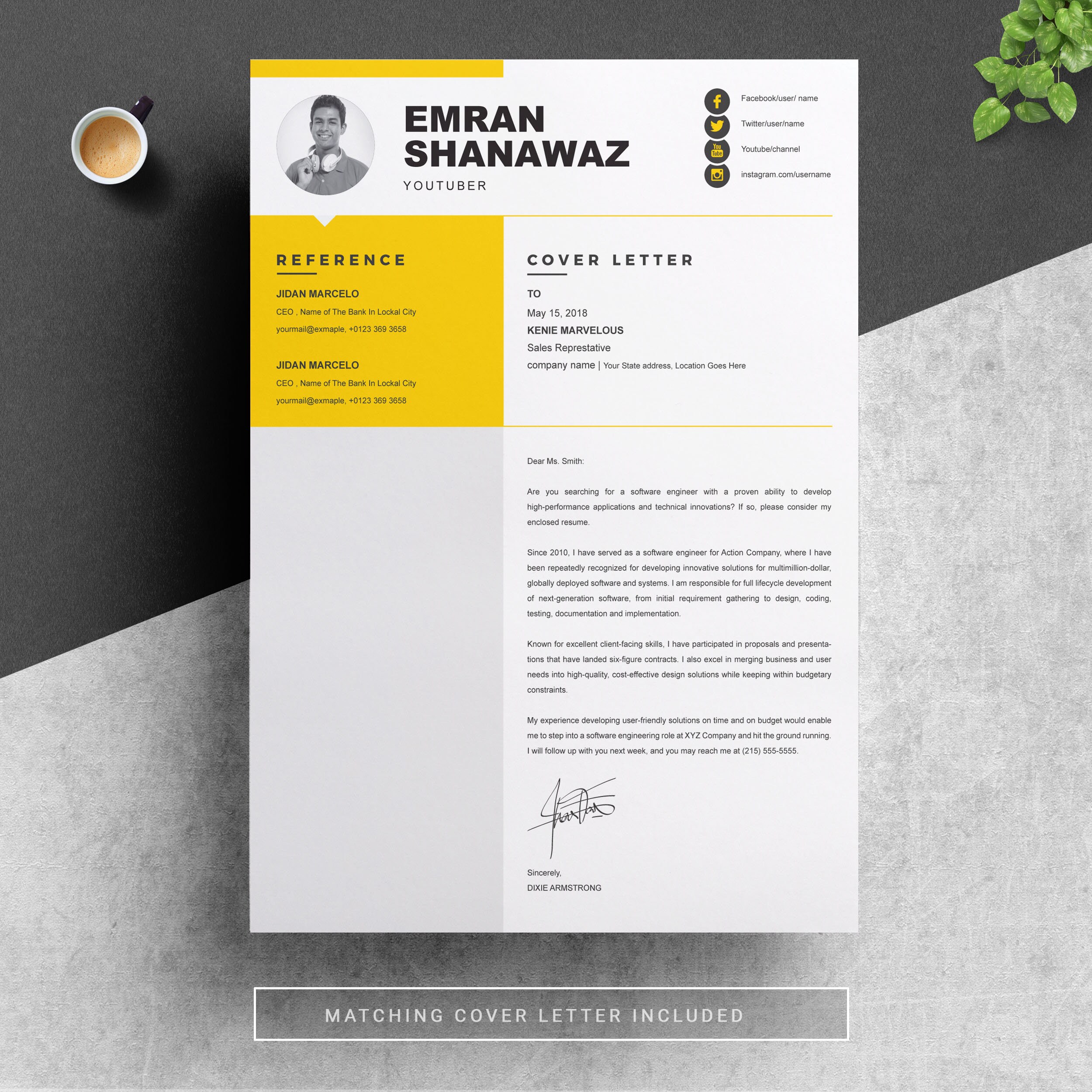Word Resume / 2 Page CV Template (Download Now) - Etsy