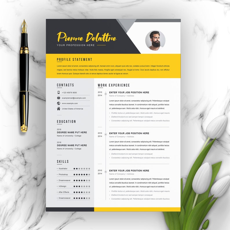Creative & Modern Resume / CV Template - Etsy