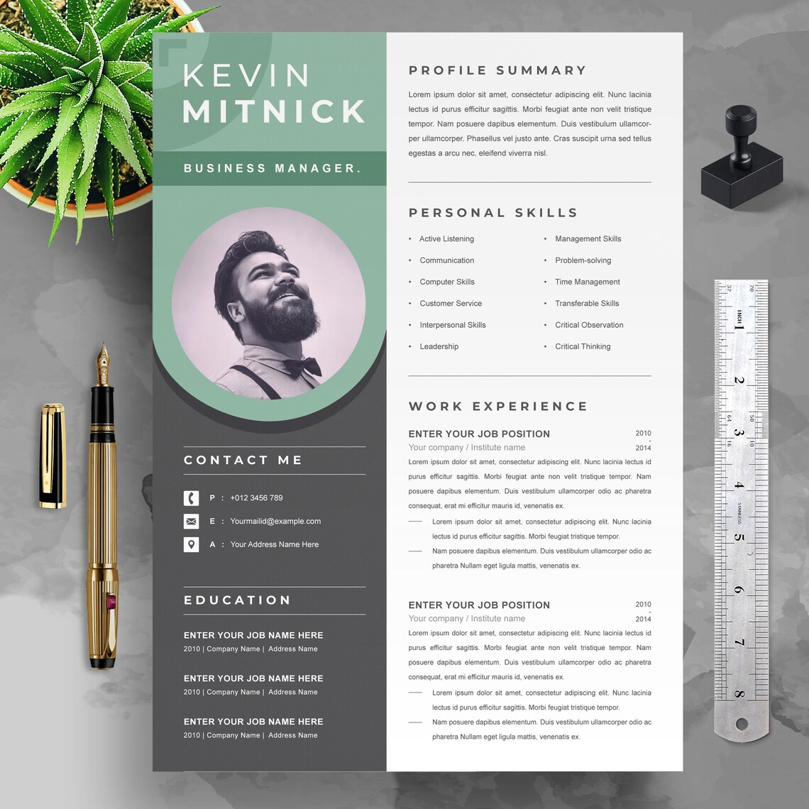 CV Template Resume Template CV Design Cover Letter for - Etsy