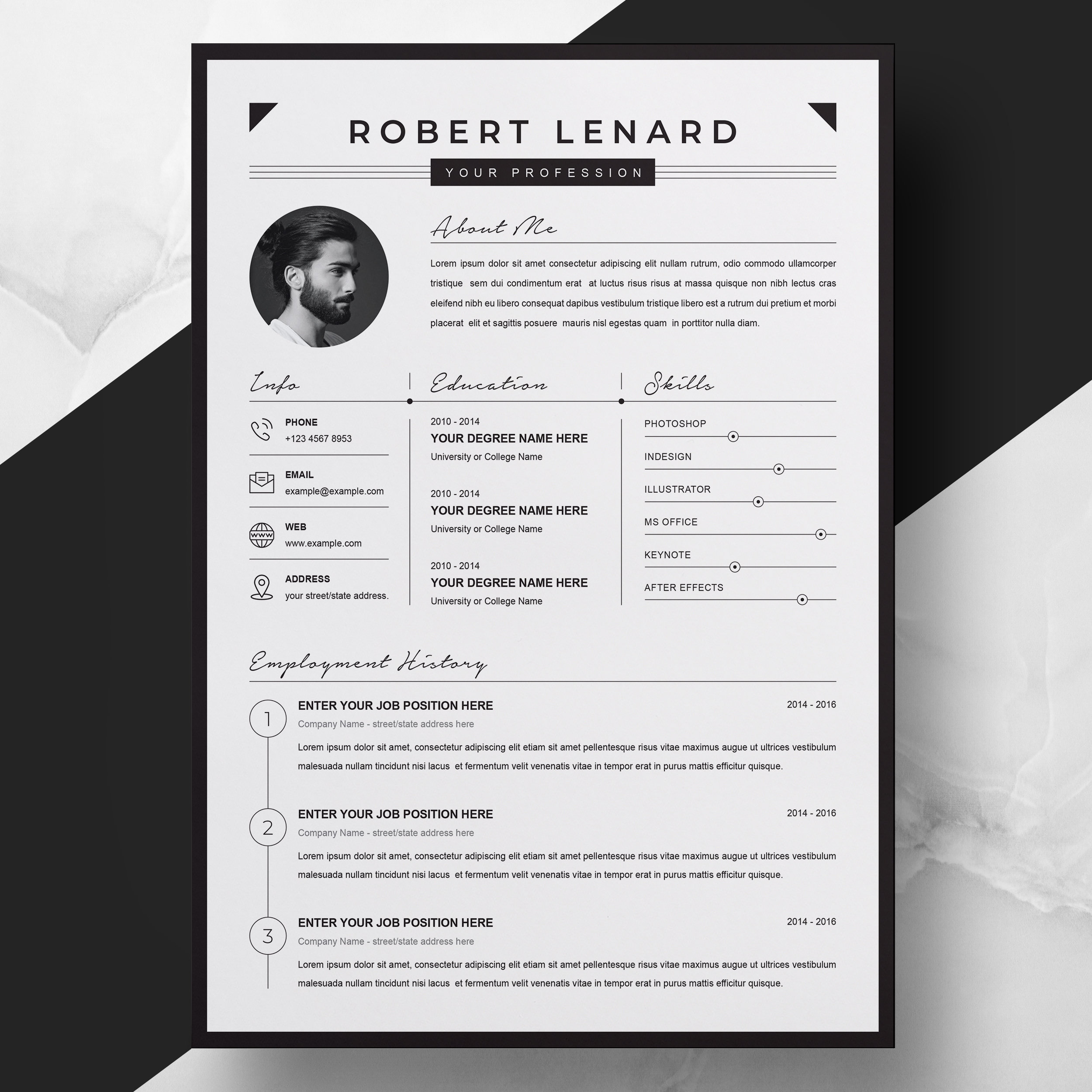 Modern Resume / CV Template With Cover Letter - Etsy