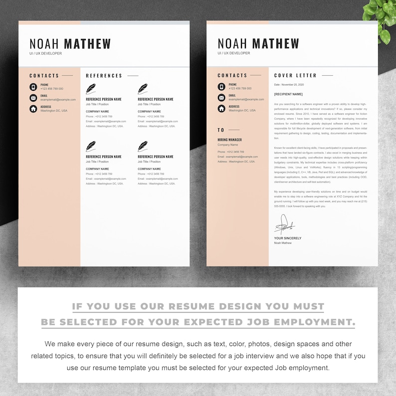 Professional Modern Resume Template Word Clean Resume Template Apple ...