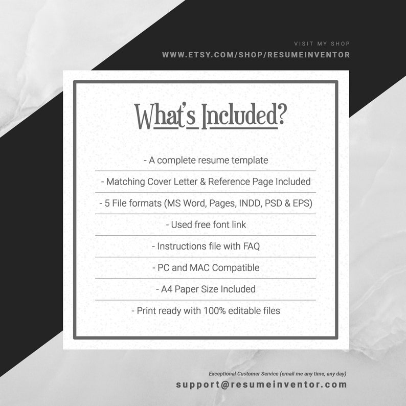 Professional Resume Paper, Job Application Document, Career Portfolio ...