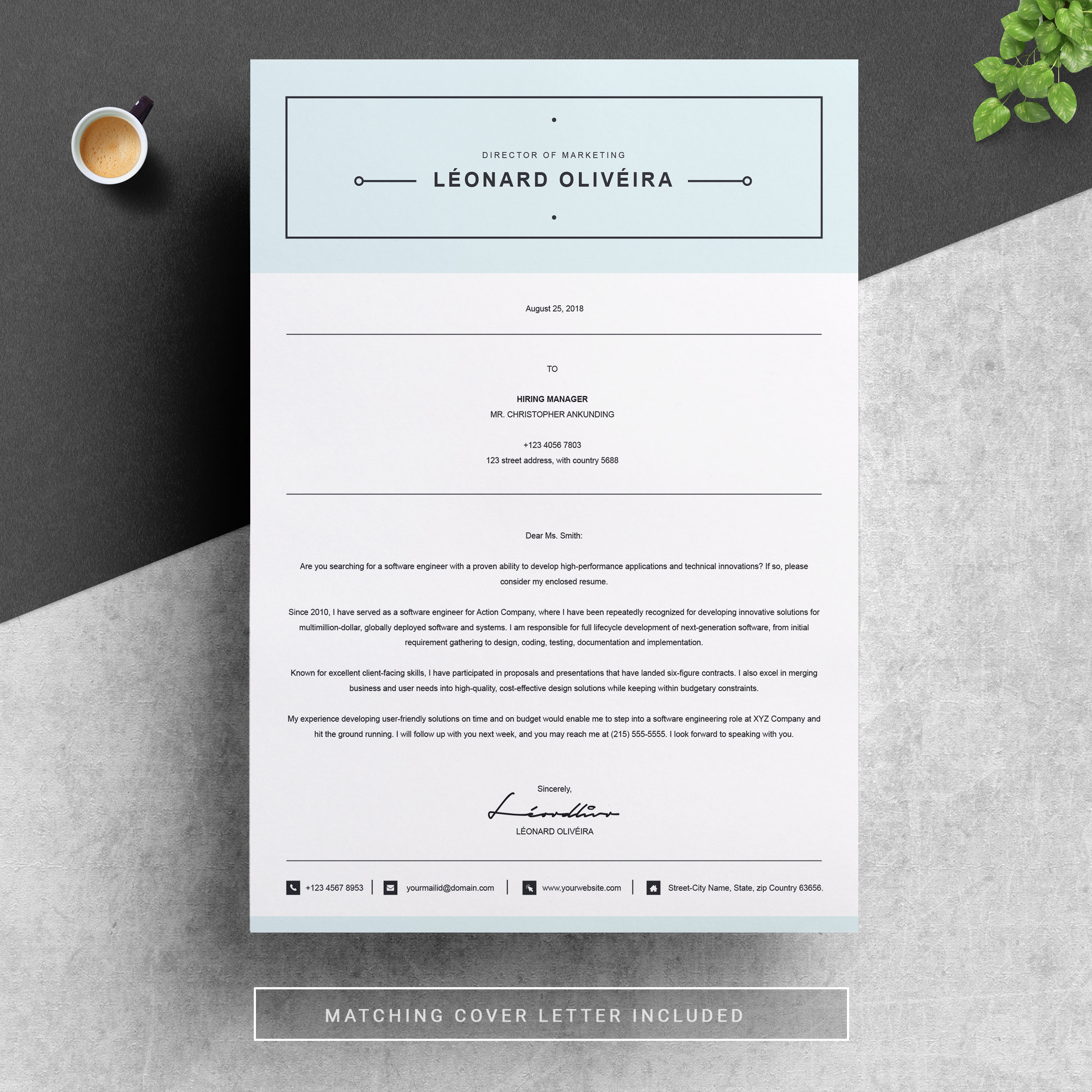 Simple Clean Resume Template Word Best Minimalist & Clean CV - Etsy