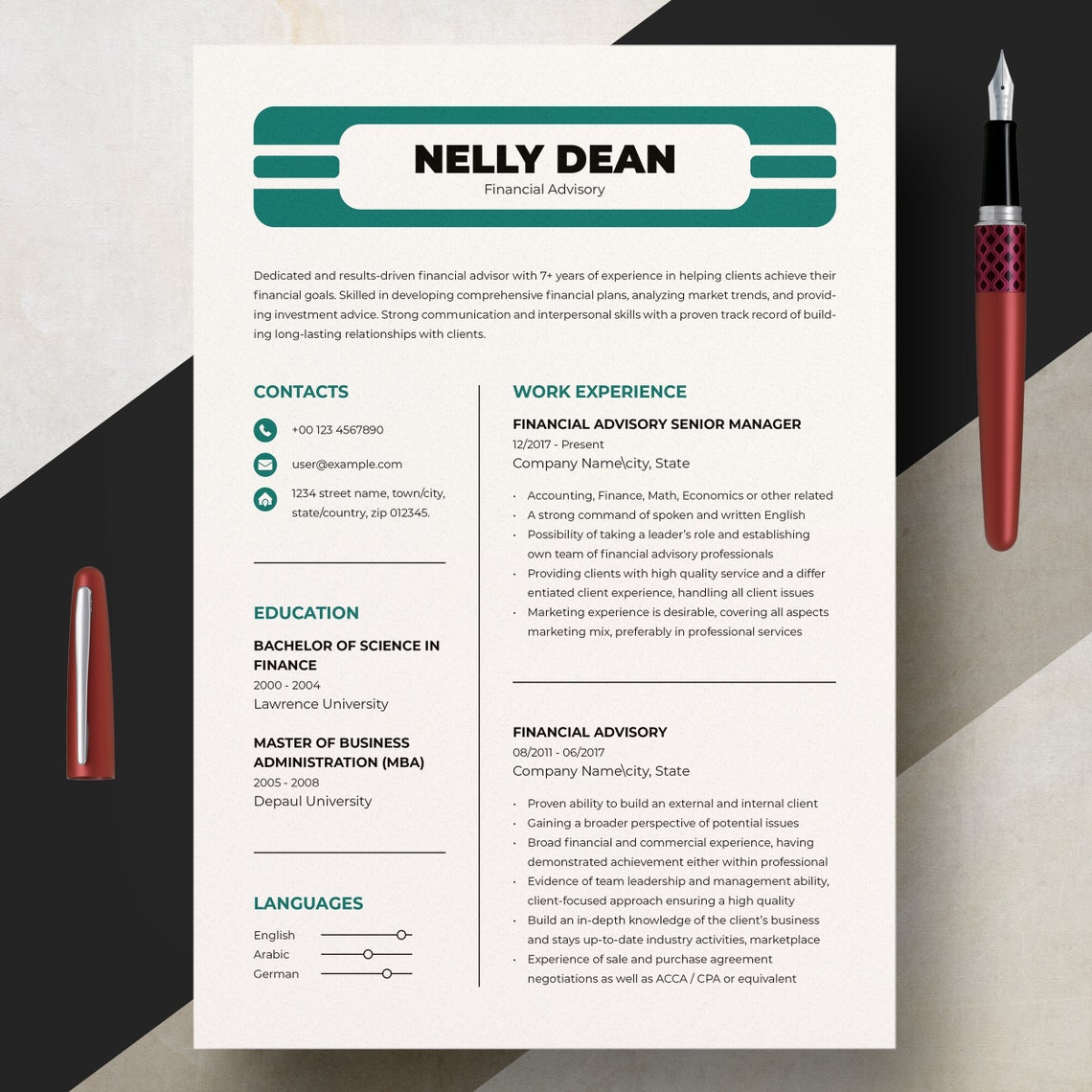 Customizable Cover Letter, Matching Resume Set, Job Application Package ...