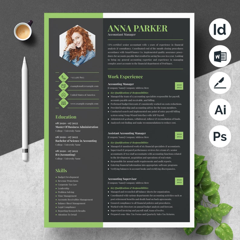 Creative Resume Template Artistic CV Design Eye-catching Job - Etsy