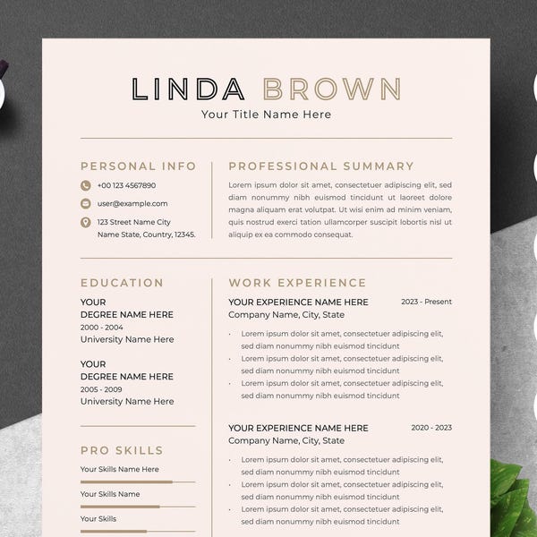 Clean Resume / CV Template With MS Word Cover Letter - Etsy