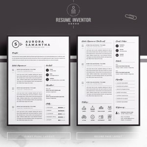 Modern Resume Template for Word, Mac Pages CV Template, Resume Template ...