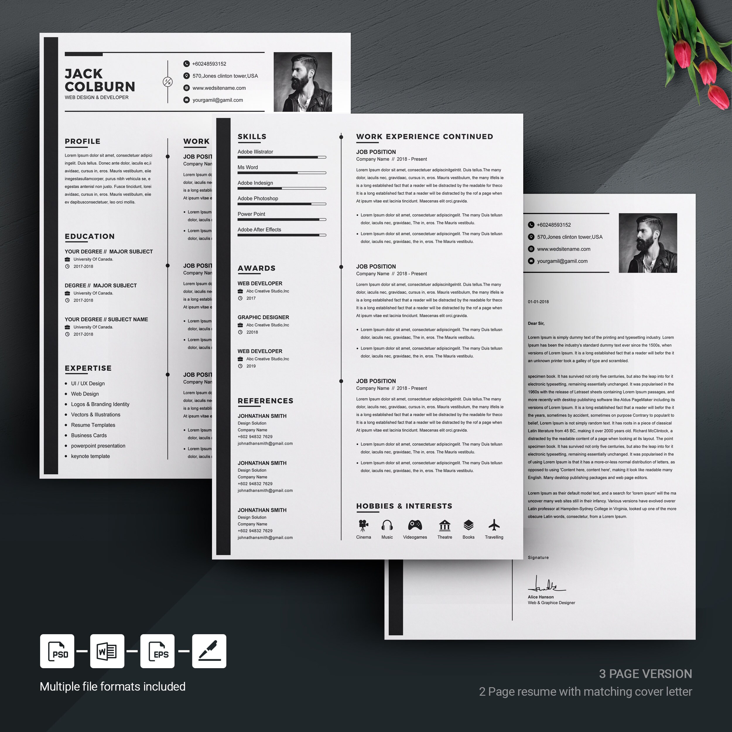 Curriculum Vitae / MS Word CV Resume Design Template Instant Download ...