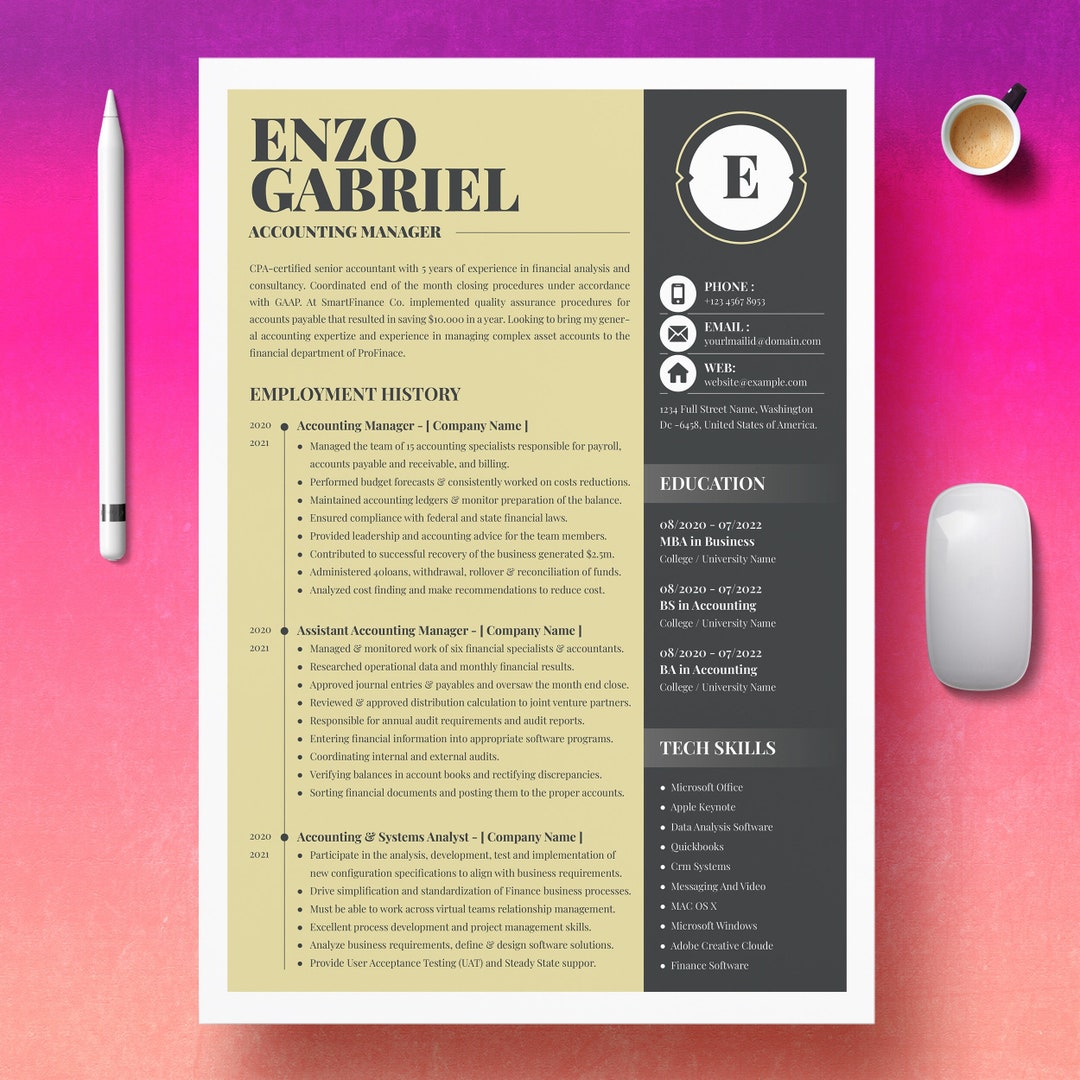 Minimalist Resume Design, Simple CV Template, Clean Job Application ...