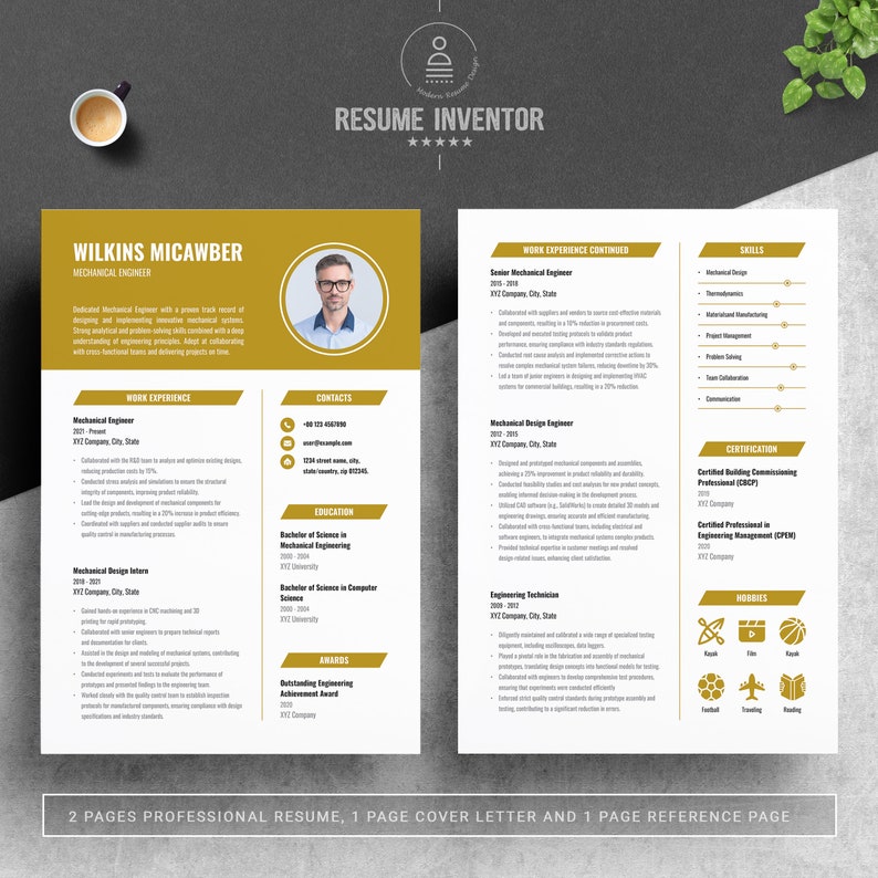 Resume/cv Bundle, Cover Letter Template, Reference Page, Editable CV Template, Instant Download ...