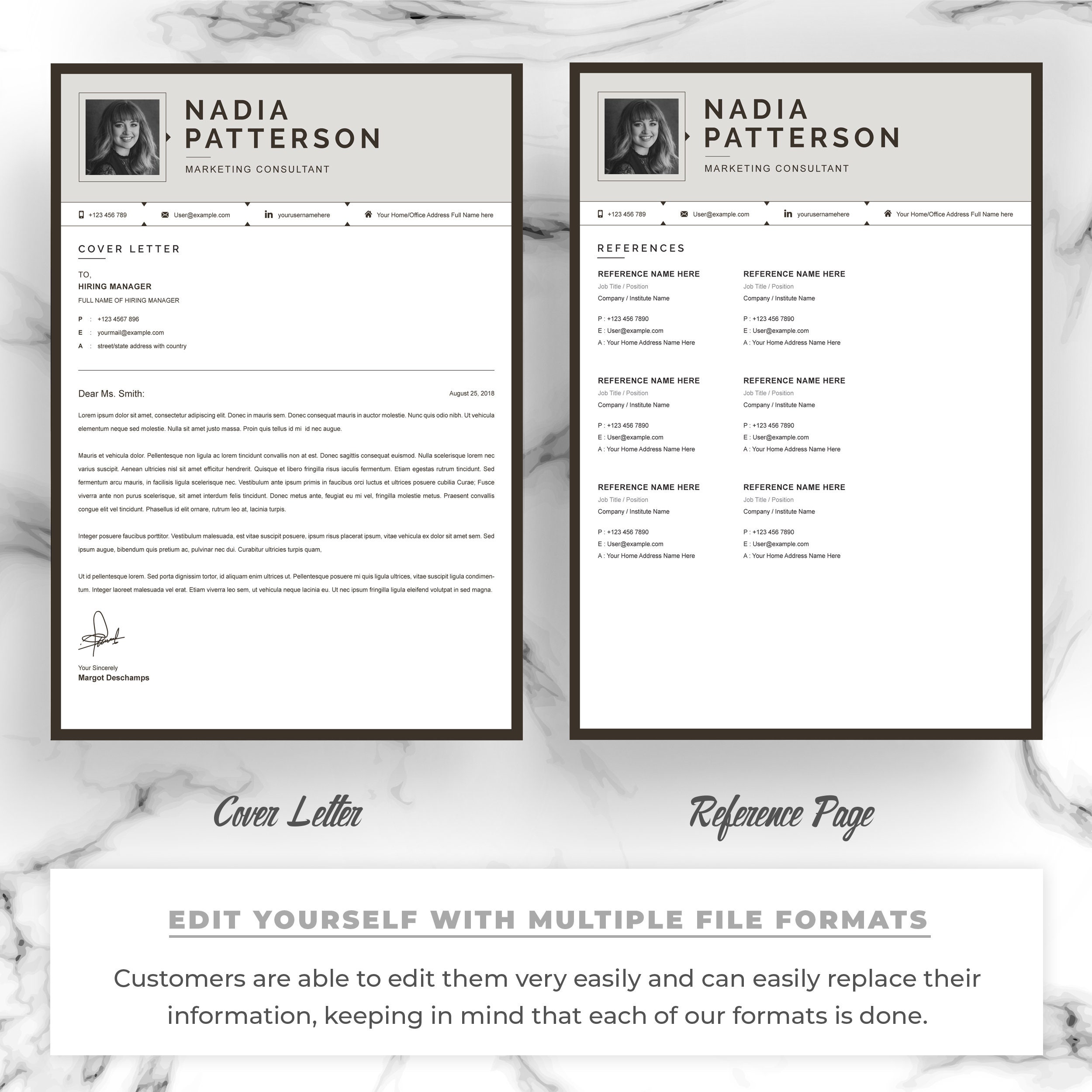 Professional Resume Template MS Word CV Design 2 Pages Best Curriculum ...