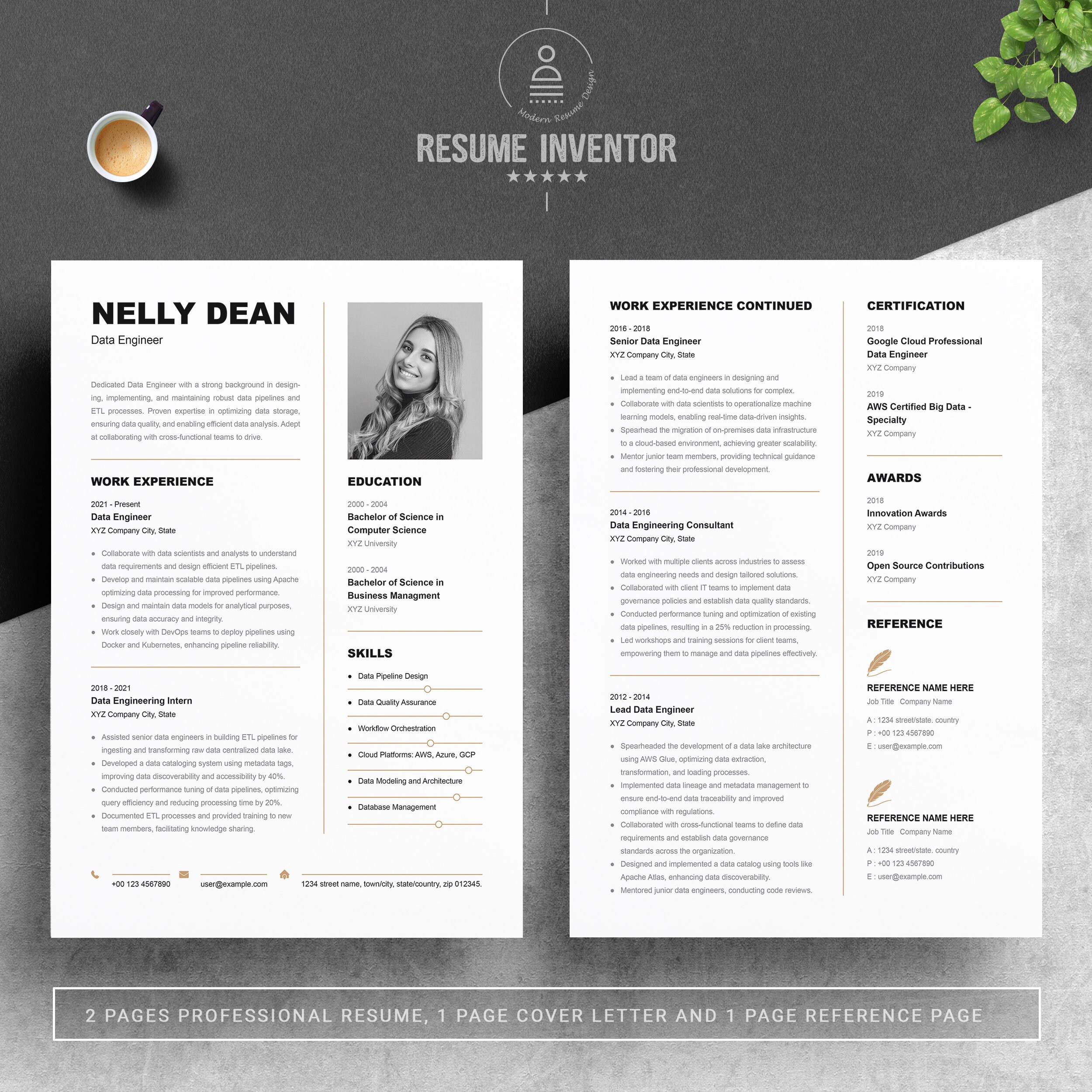 Minimalist Resume, Clean CV Template, Simple and Elegant, Employment Opportunity, Sleek Design ...