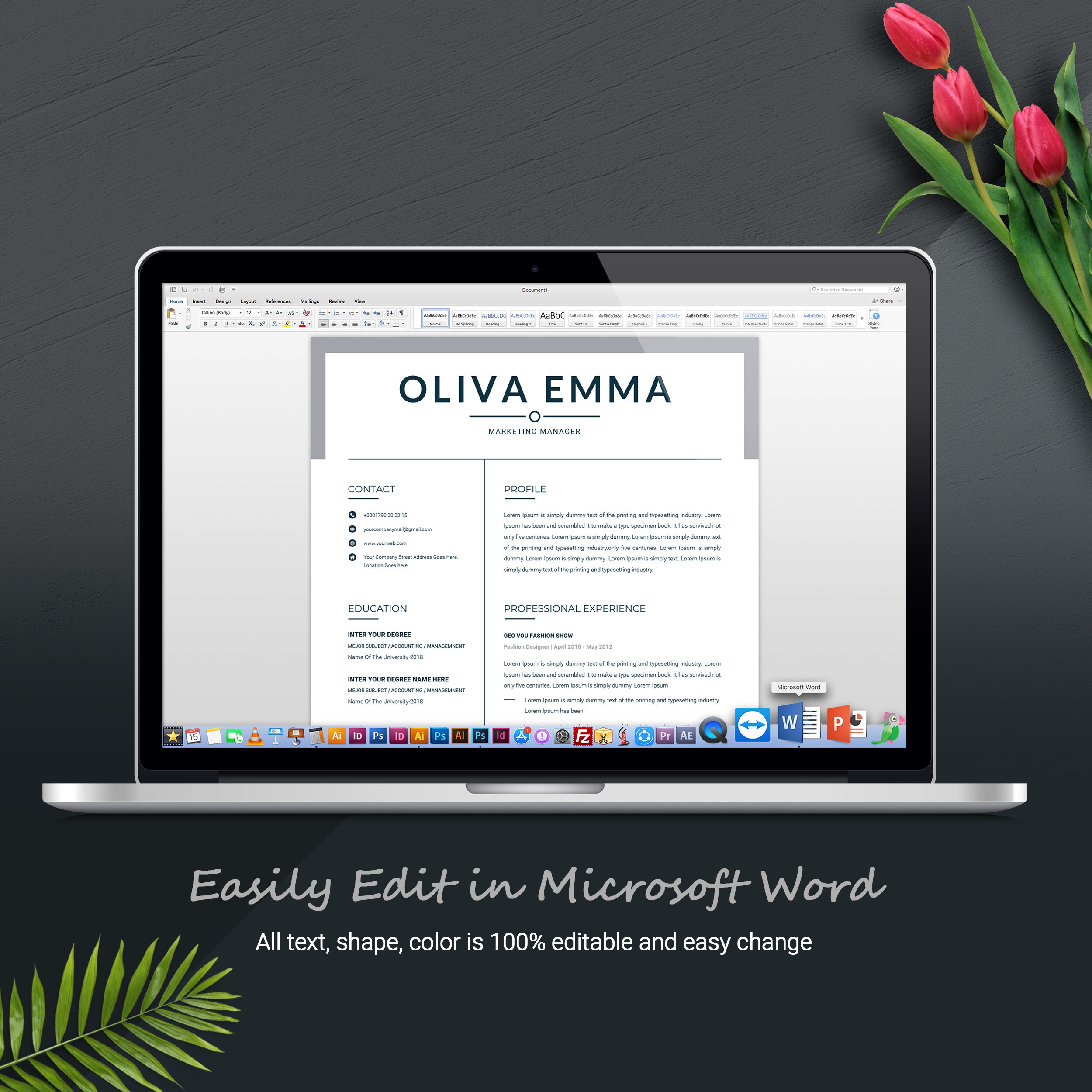 Professional Resume Template / 3 Page CV Template Design - Etsy