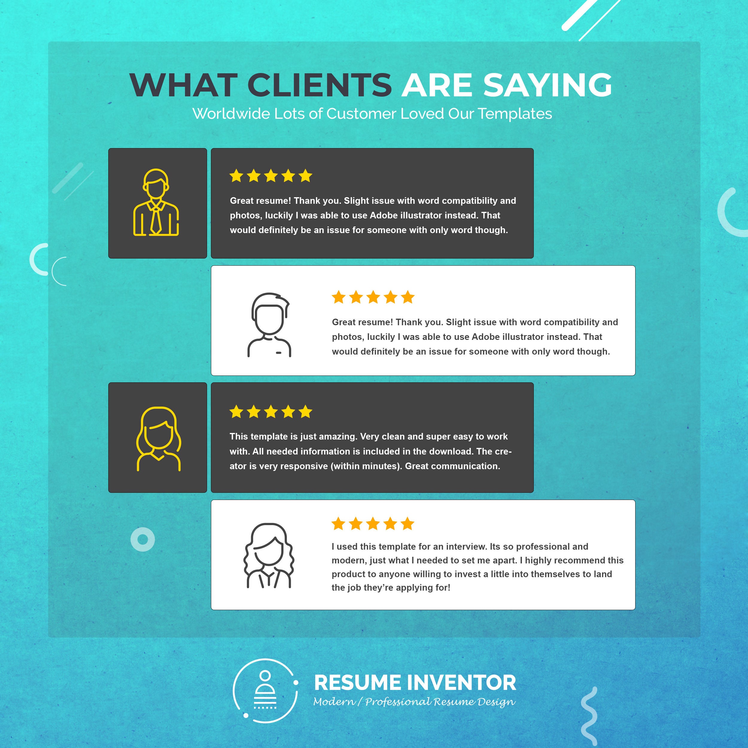 Resume Template for Music Composer Resume Cover Letter - Etsy
