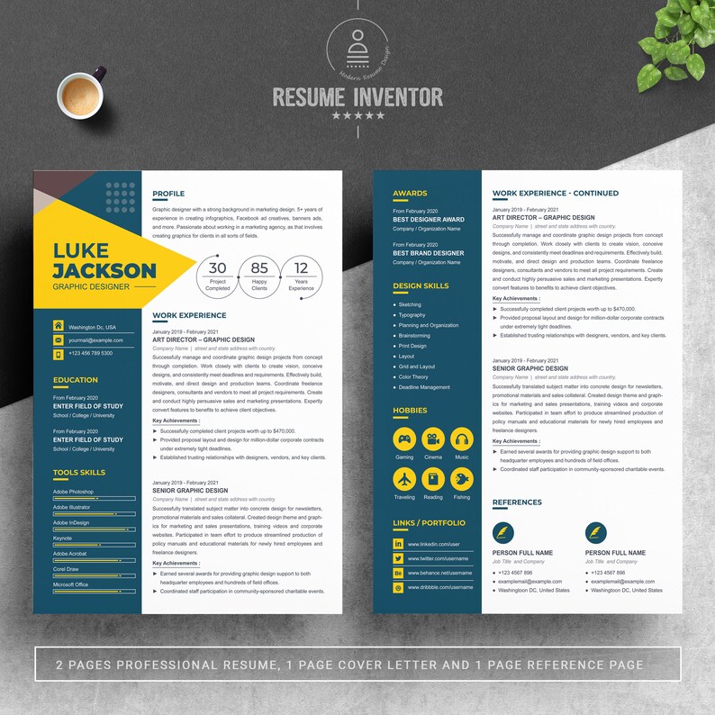 Graphic Designer Resume Template | CV | Curriculum Vita | Professional ...