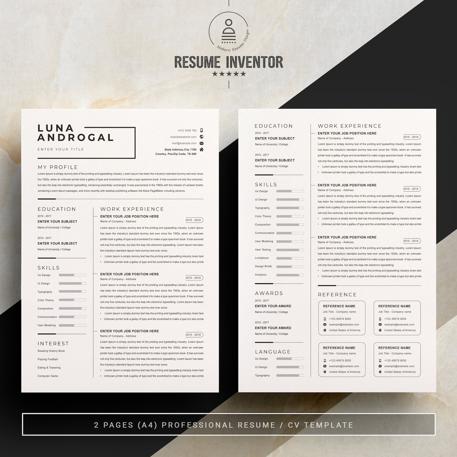 Minimalist Resume Template Word Professional Resume Cv Template ...