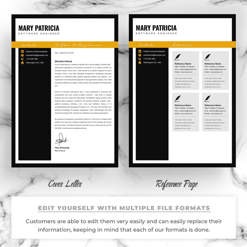 Software Engineer Bold Resume Template Format word, Apple Pages ...