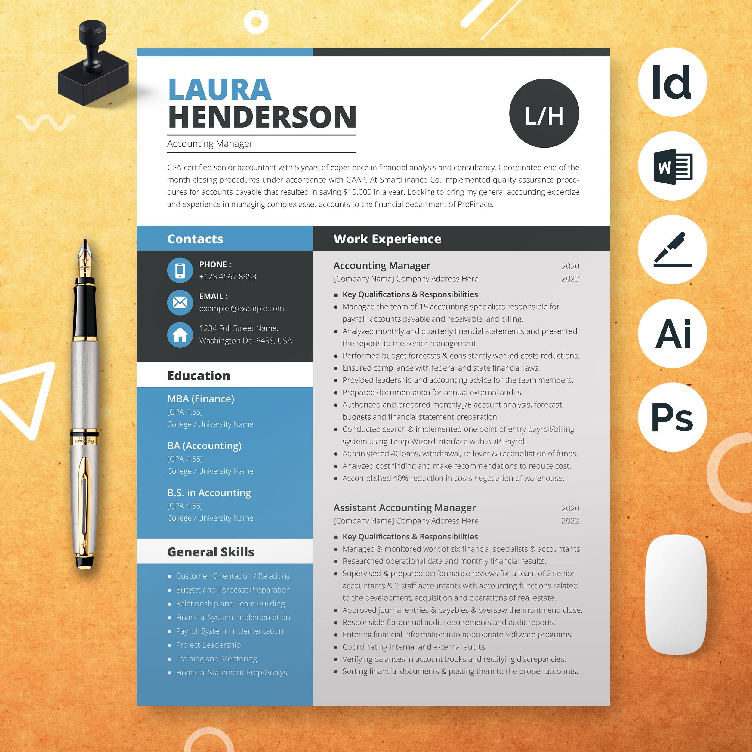 Minimalist Resume Template Clean CV Design Editable Resume - Etsy