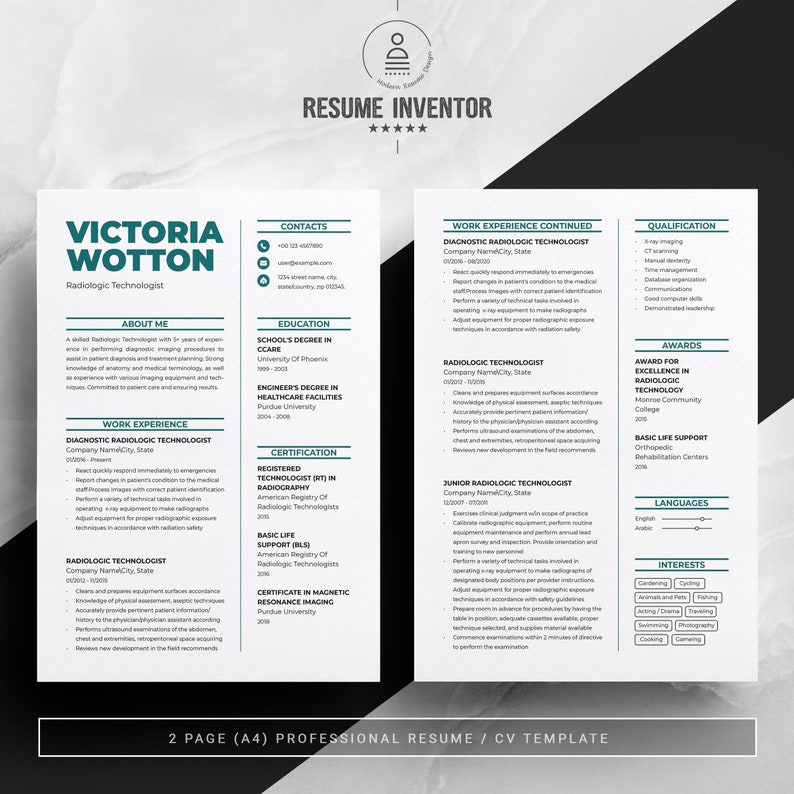 Professional Resume Paper, Job Application Document, Career Portfolio ...