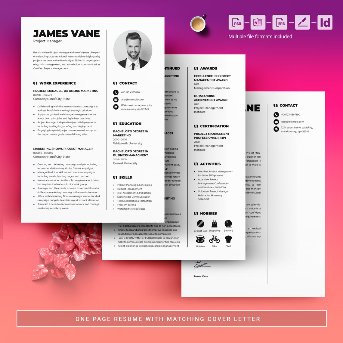 Professional Resume Template Modern CV Design Creative Job - Etsy