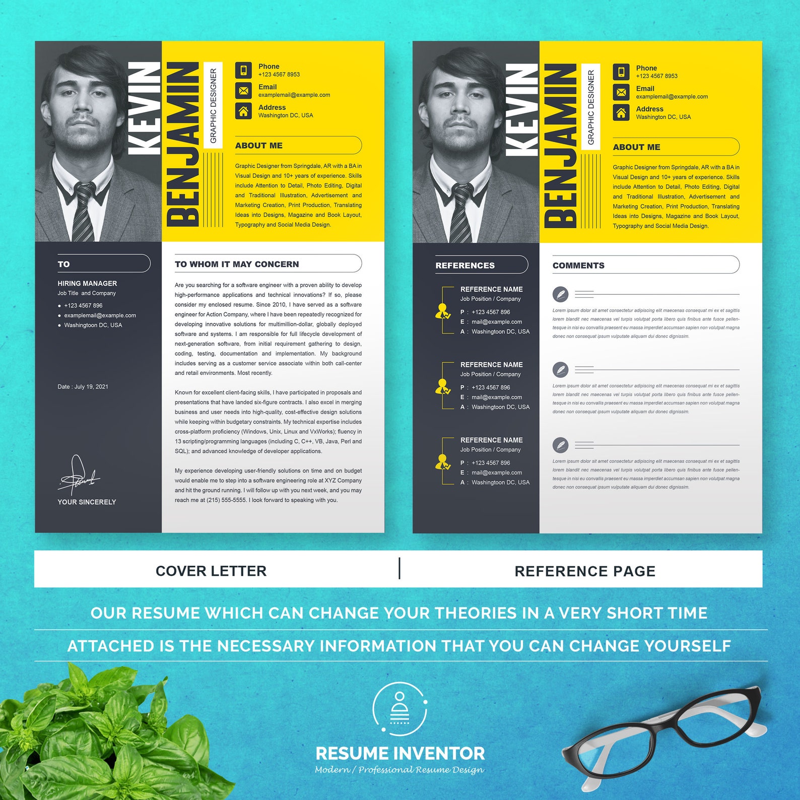 Editable Word CV Template - MS Word Creative Resume Template for Job ...