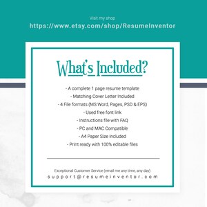 Professional Resume Template - Etsy