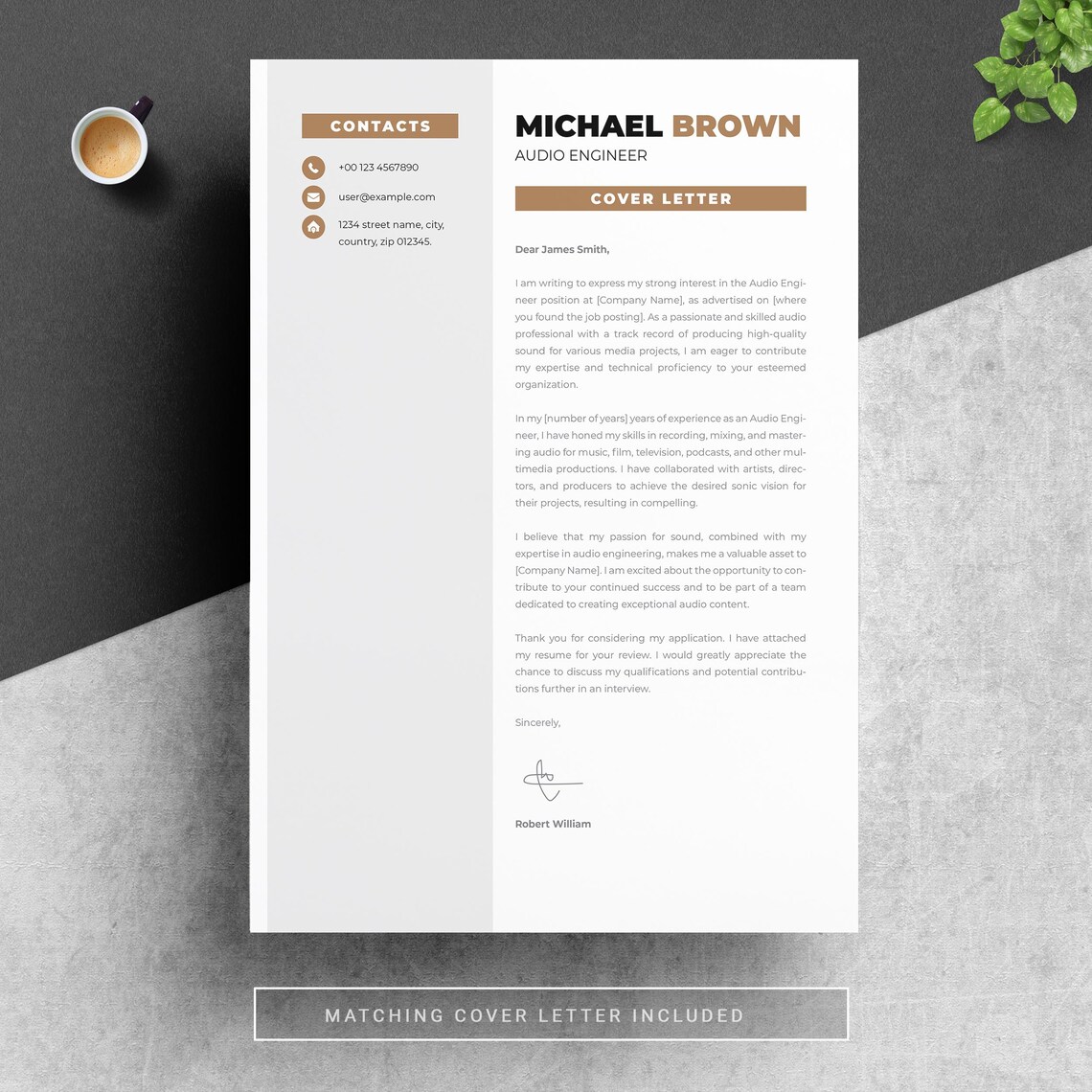 Minimalist Resume/cv Title Bar, Sleek Name Tag Holder, Elegant Desk ...