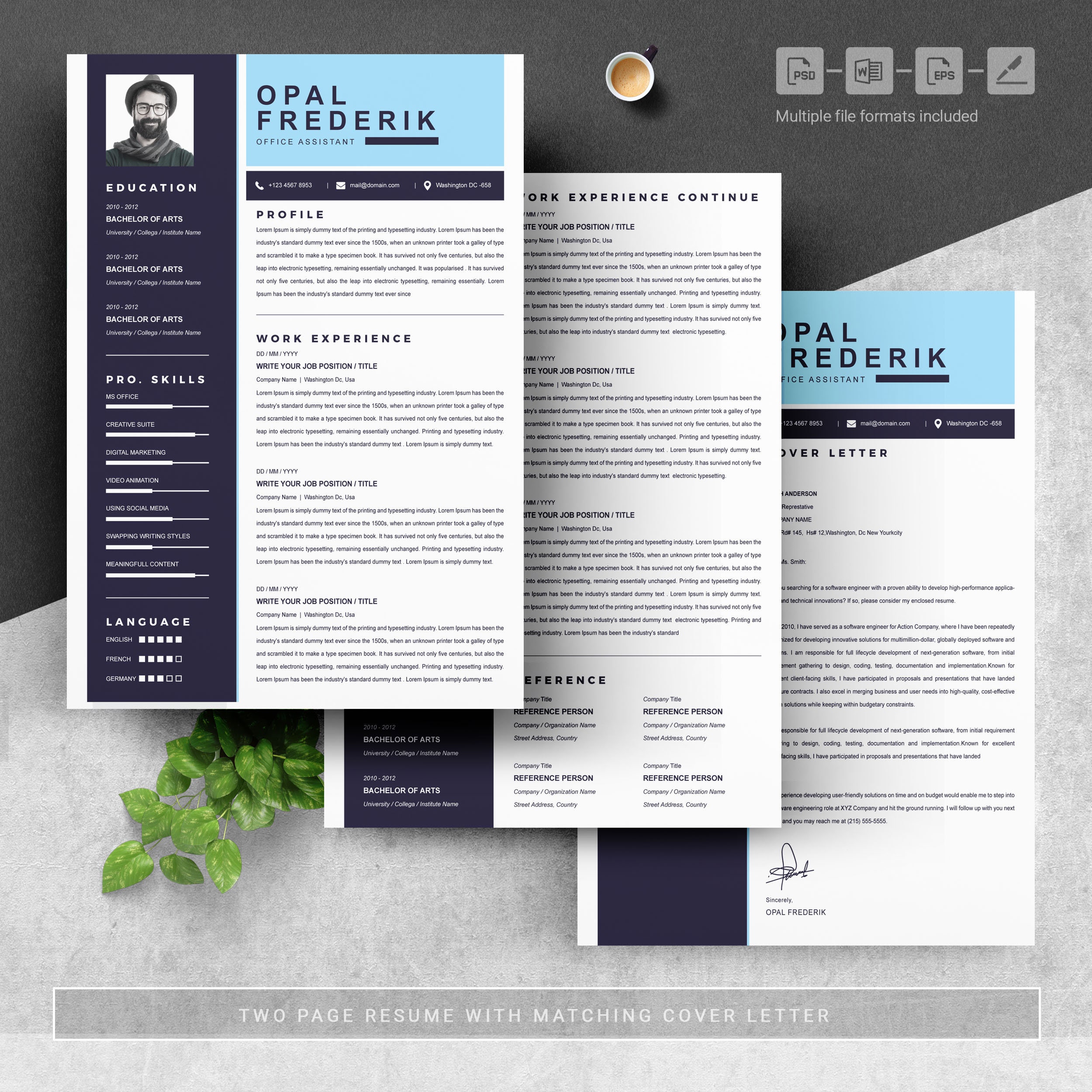 Creative Resume Modern Resume Template Cover Letter, Word, Mac,a4, CV ...
