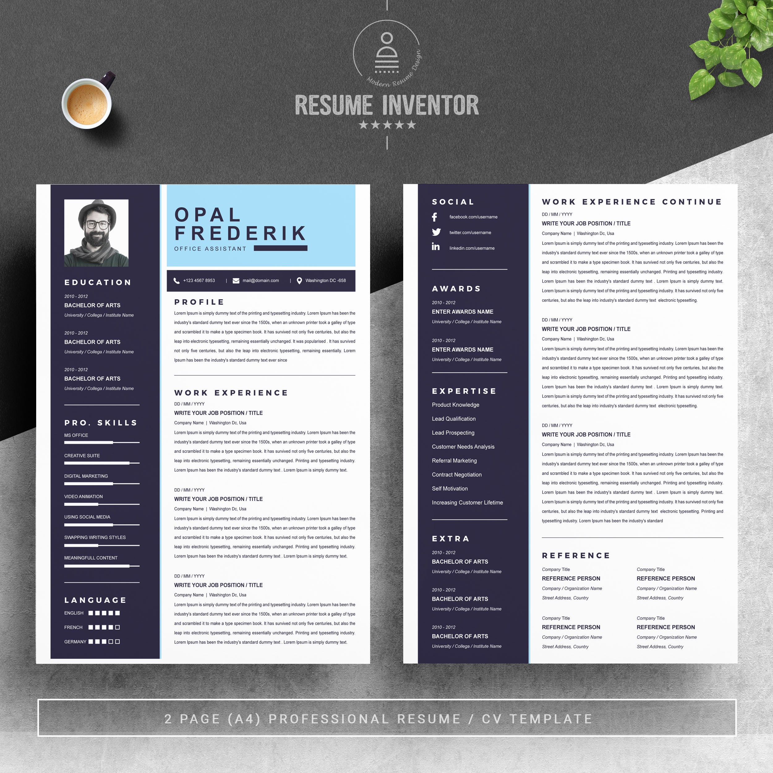 Creative Resume Modern Resume Template Cover Letter, Word, Mac,a4, CV ...