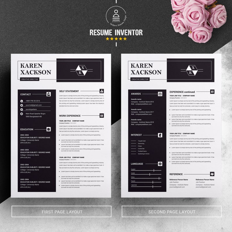 Minimalist Creative Resume Template Modern & Professional Resume ...