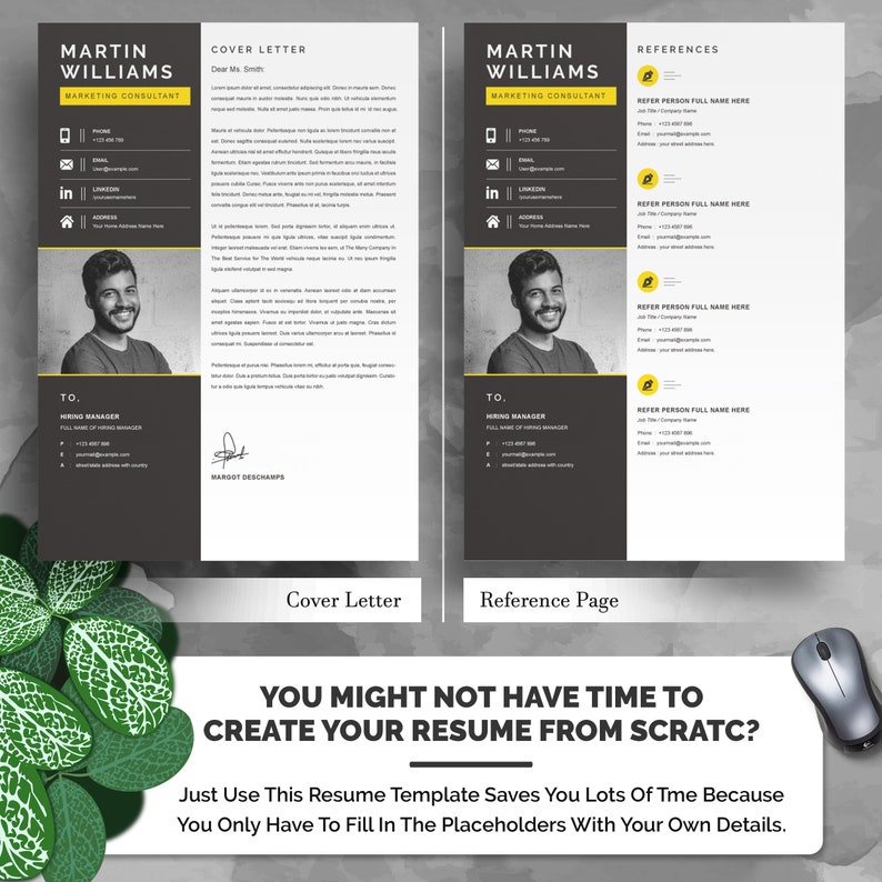 Clean and Modern Resume Template Word CV Template Cover Letter ...