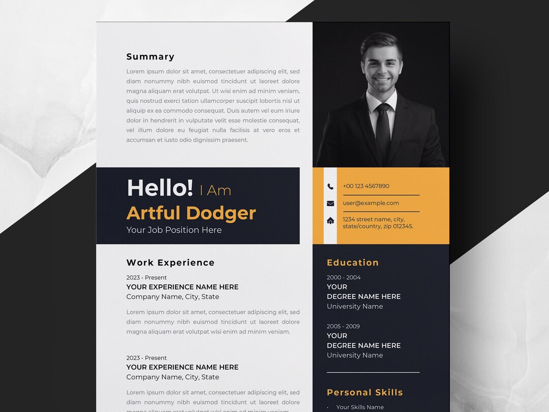 Creative Resume Template, CV Title Design, Professionally Designed CV ...