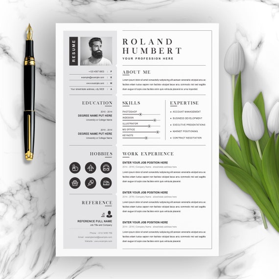 1 Page Resume Template / CV Design | Etsy